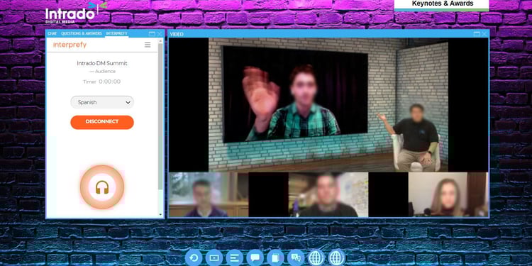 Which virtual events and meeting platforms does Interprefy work with?