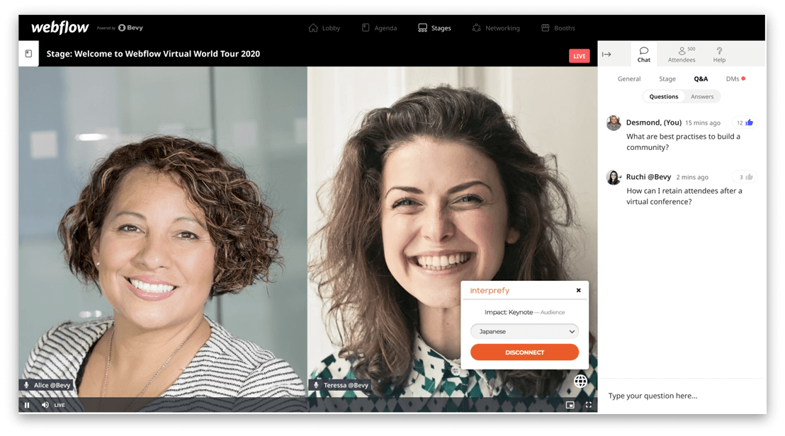 How does Interprefy work with Bevy?