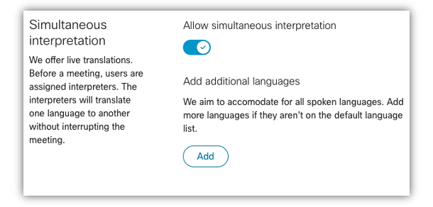 How to activate interpretation by Interprefy on your next Webex meeting