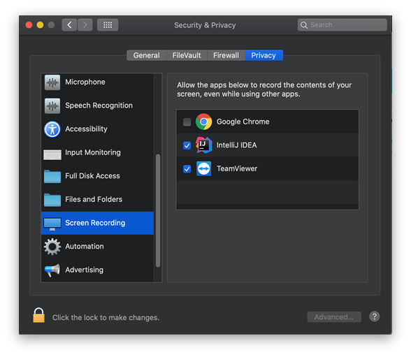 How do I enable screen-sharing on macOS Chrome?