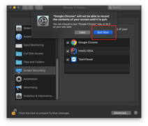 How do I enable screen-sharing on macOS Chrome?